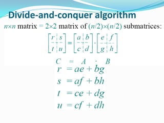 strassen matrix multiplication algorithm | PPTX