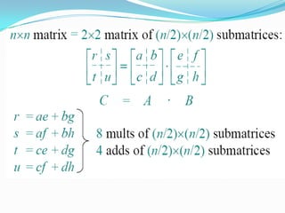 strassen matrix multiplication algorithm | PPTX