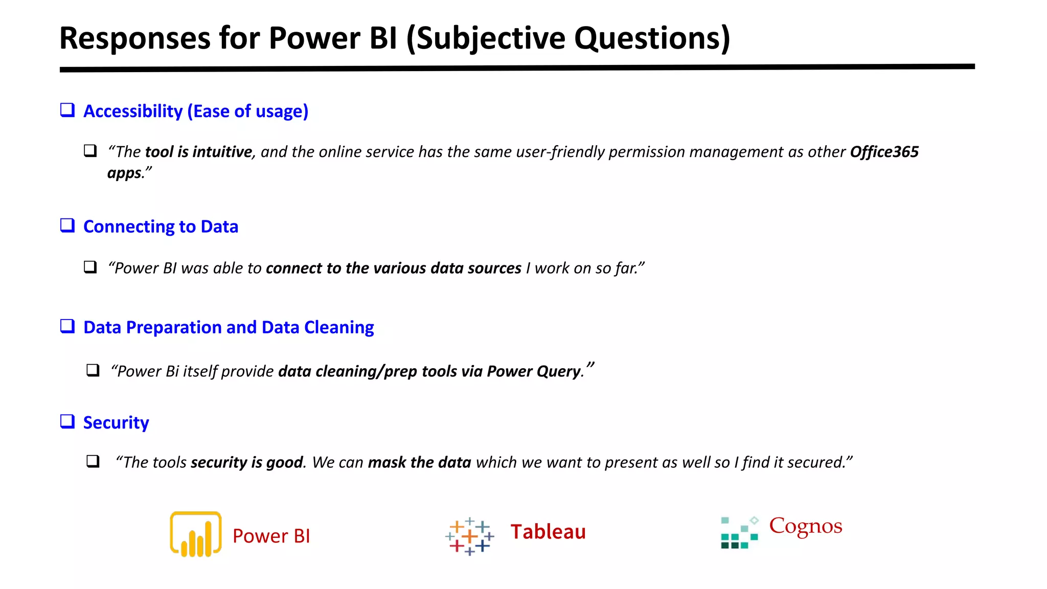 Power BI vs Tableau vs Cognos: A Data Analytics Research | PDF