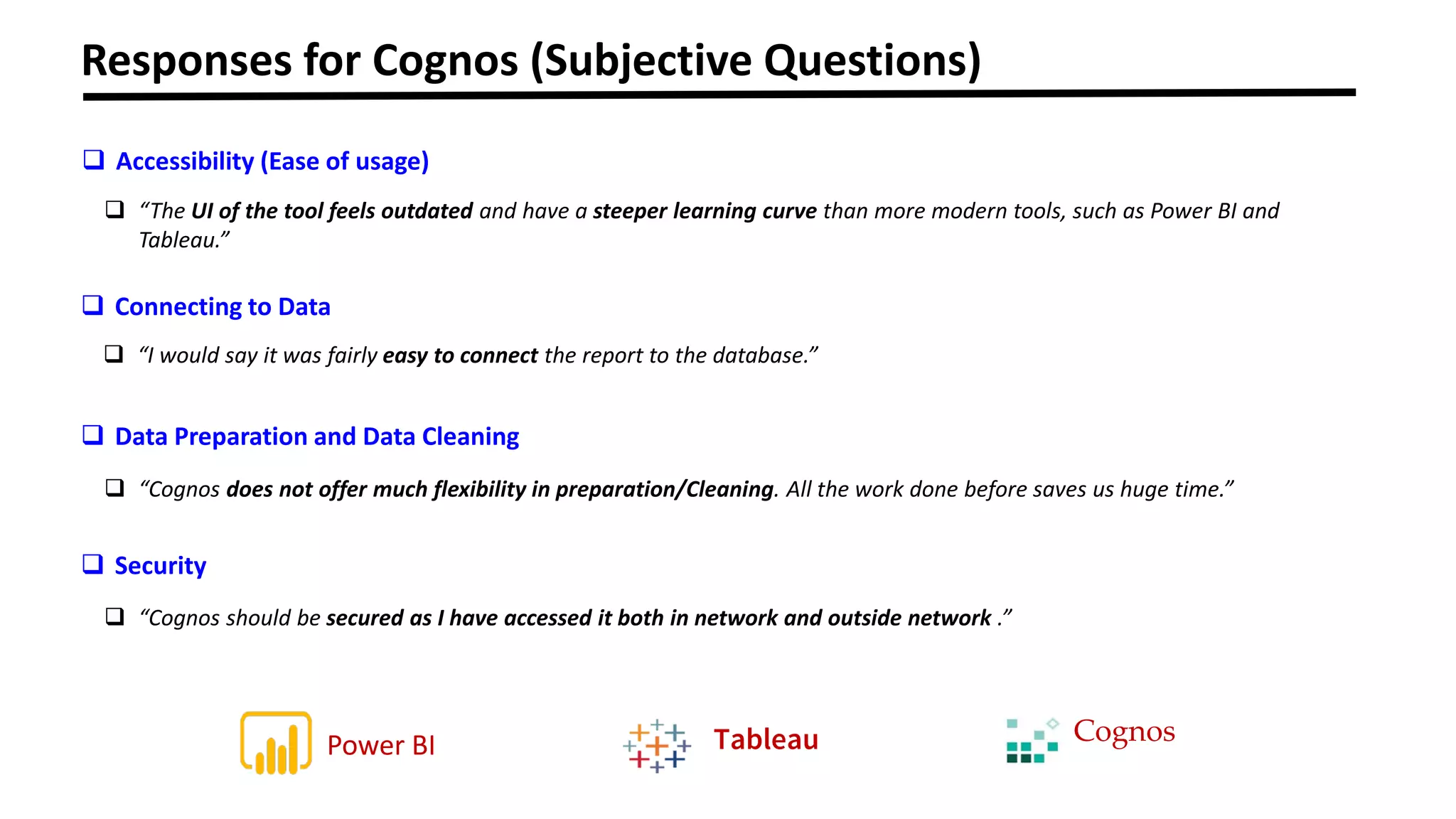 Power BI vs Tableau vs Cognos: A Data Analytics Research | PDF