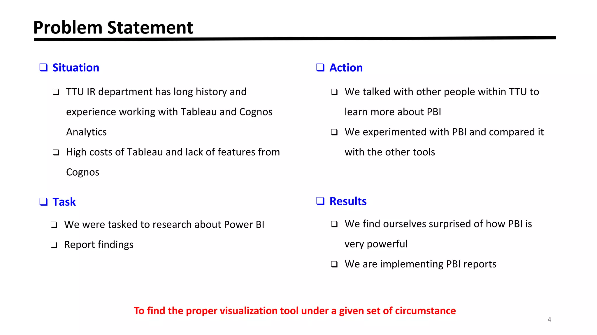 Power BI vs Tableau vs Cognos: A Data Analytics Research | PDF