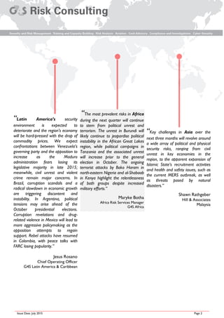 Global Forecast Q3 by G4S Risk Consulting | PDF