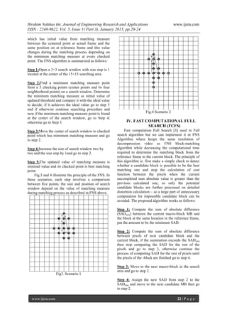 Fast Computational Four-Neighborhood Search Algorithm For Block matching Motion Estimation | PDF ...