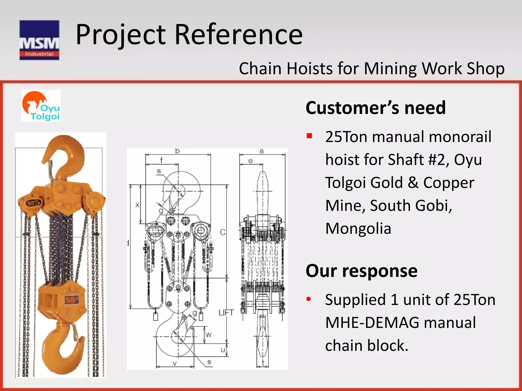 MSM project reference in Crane_Oct 2015 | PPT