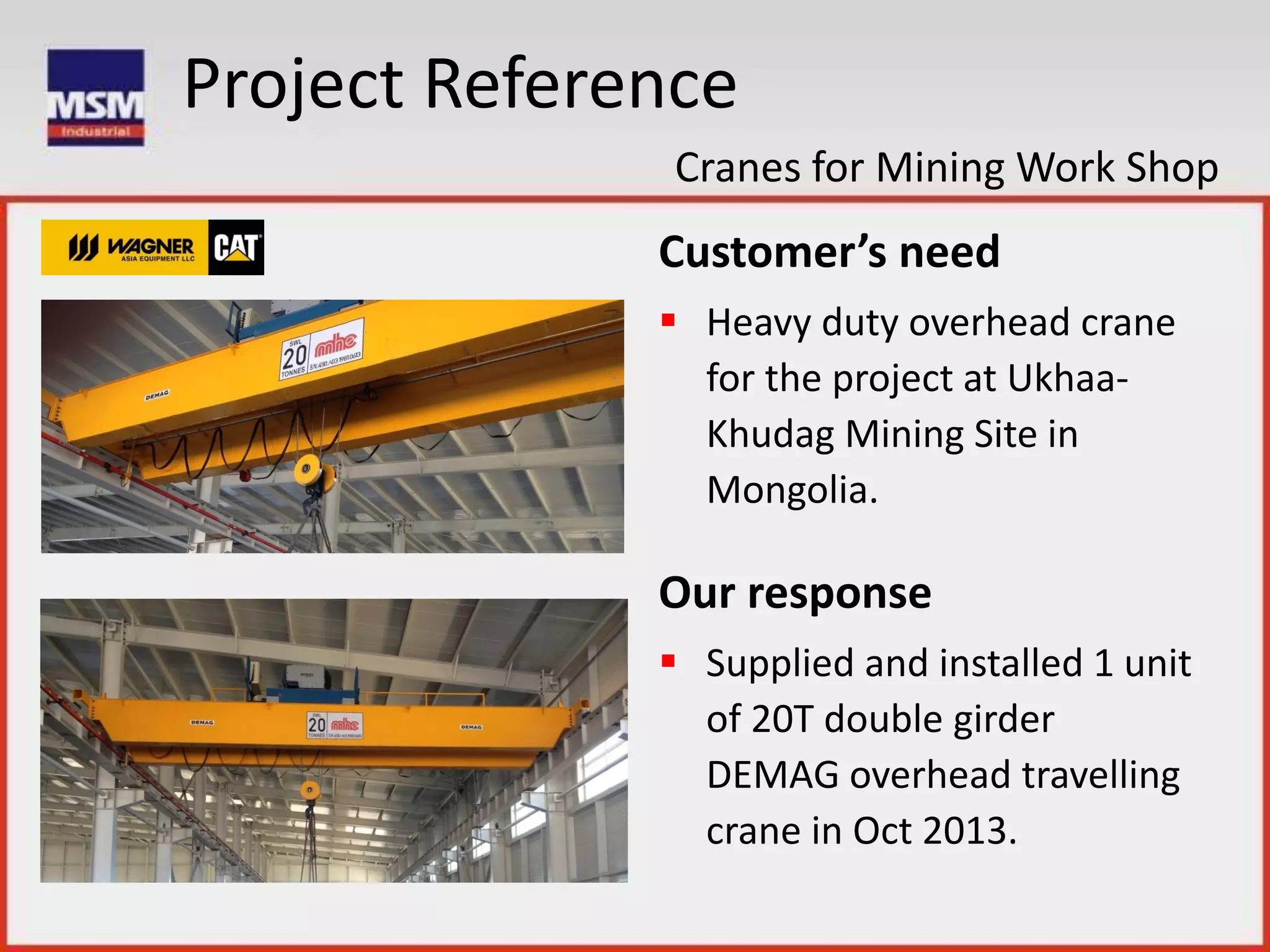 MSM project reference in Crane_Oct 2015 | PPT