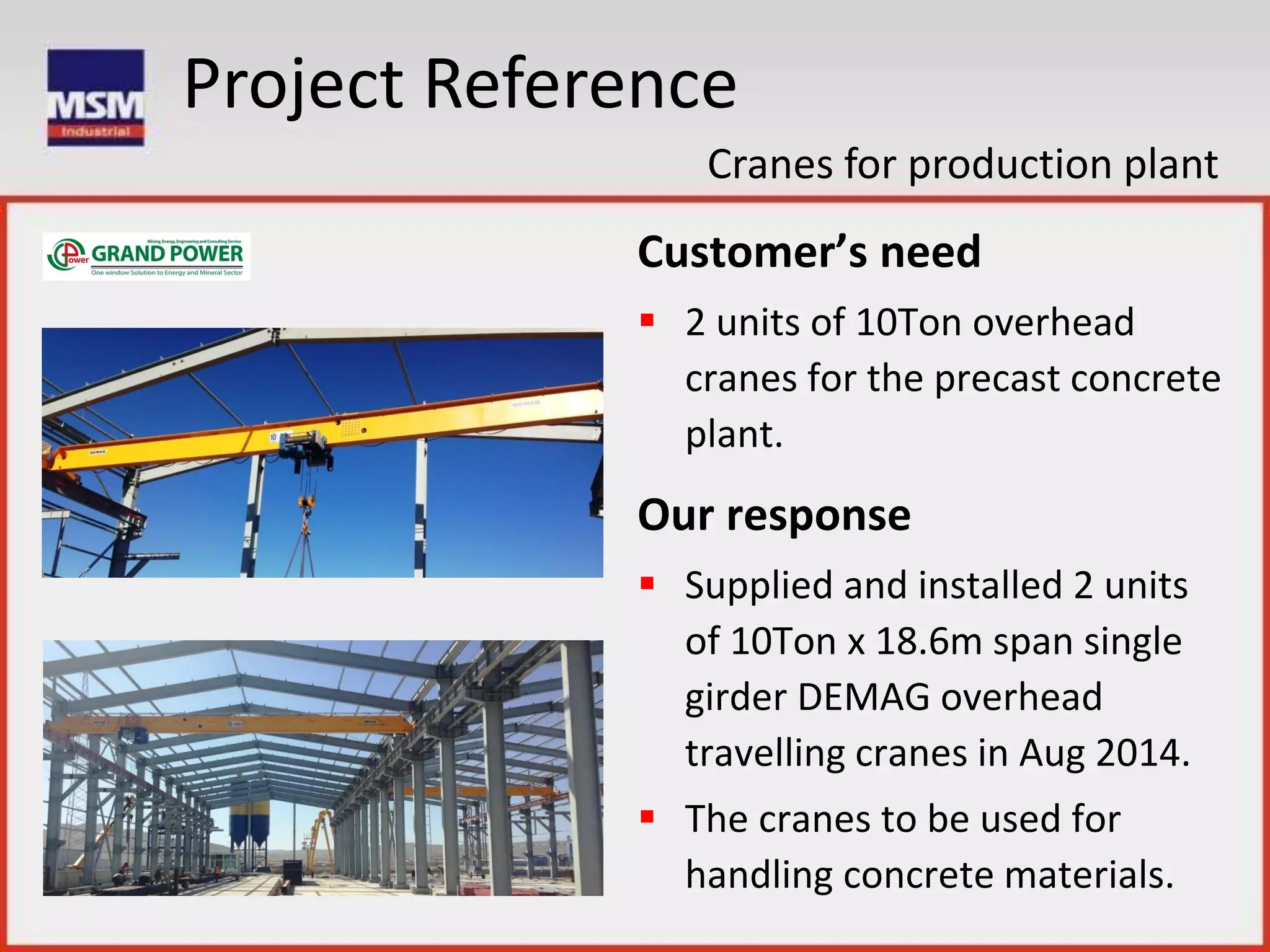 MSM project reference in Crane_Oct 2015 | PPT