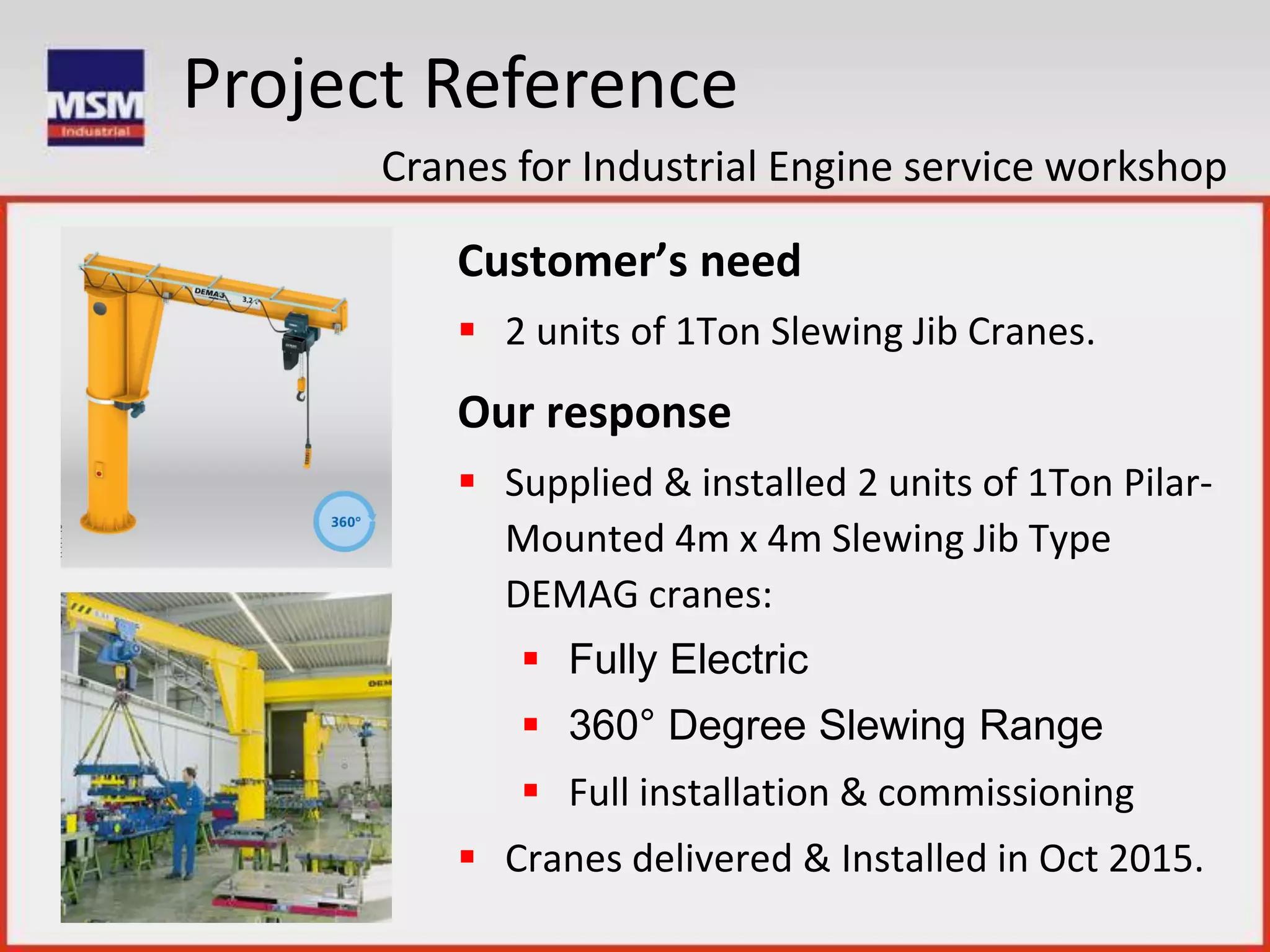 MSM project reference in Crane_Oct 2015 | PPT
