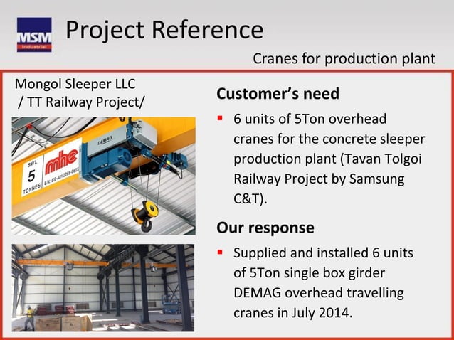 MSM project reference in Crane_Oct 2015 | PPT