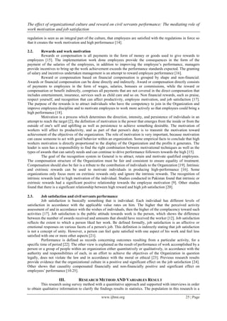 The effect of organizational culture and reward on civil servants performance: The mediating ...