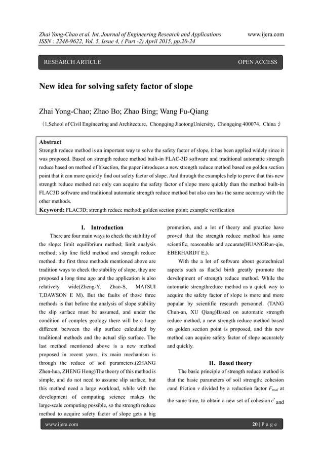 New idea for solving safety factor of slope | PDF