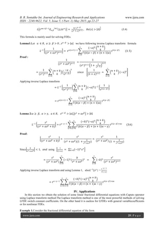 Properties of Caputo Operator and Its Applications to Linear Fractional ...