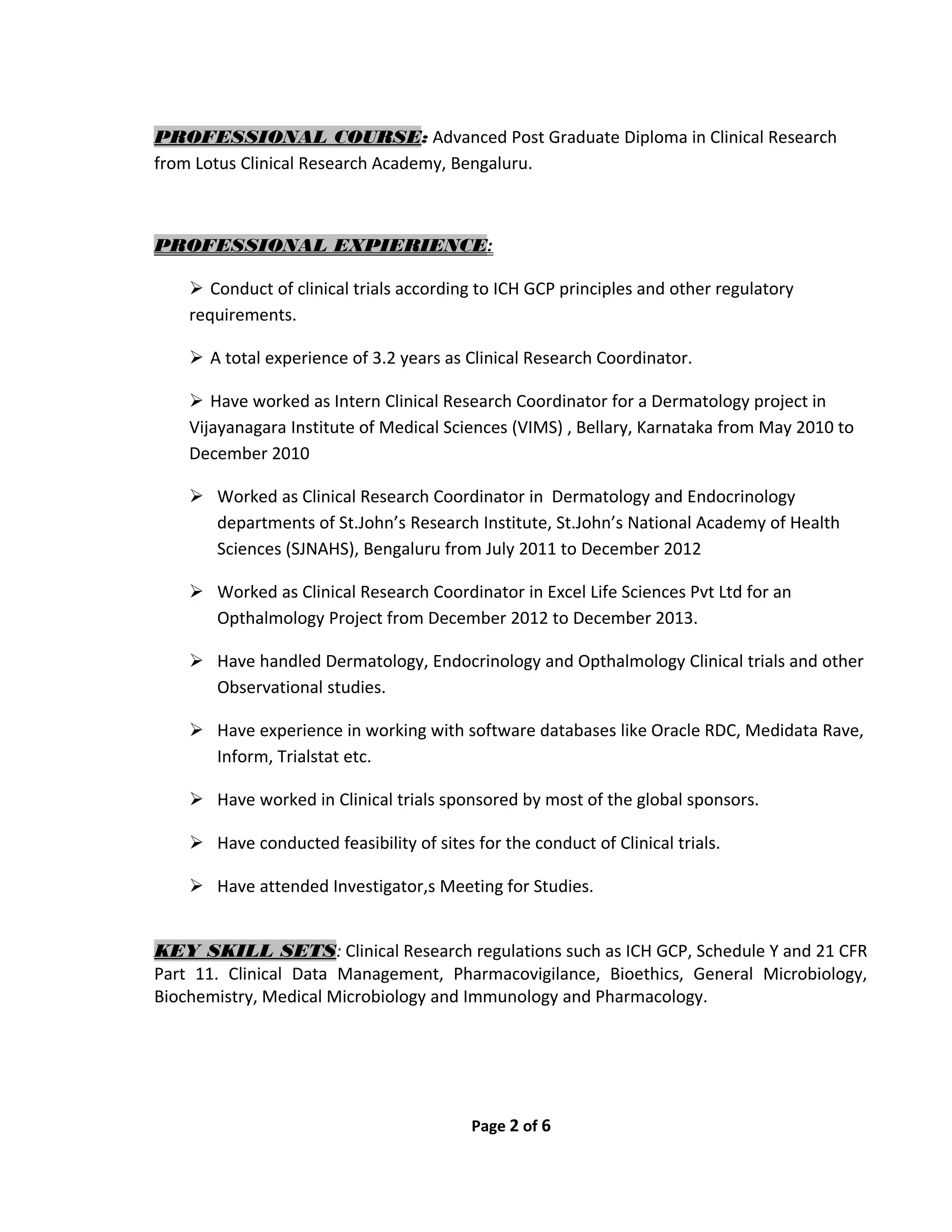 Curriculum Vitae Samuel | DOC | Skin Care | Beauty