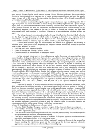 Anger Control in Adolescence: Effectiveness of the CognitiveBehavioral ...
