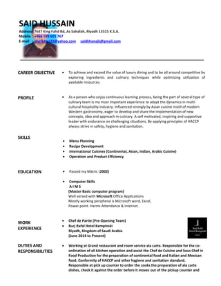 cv said | DOC | Cooking | Food & Drink