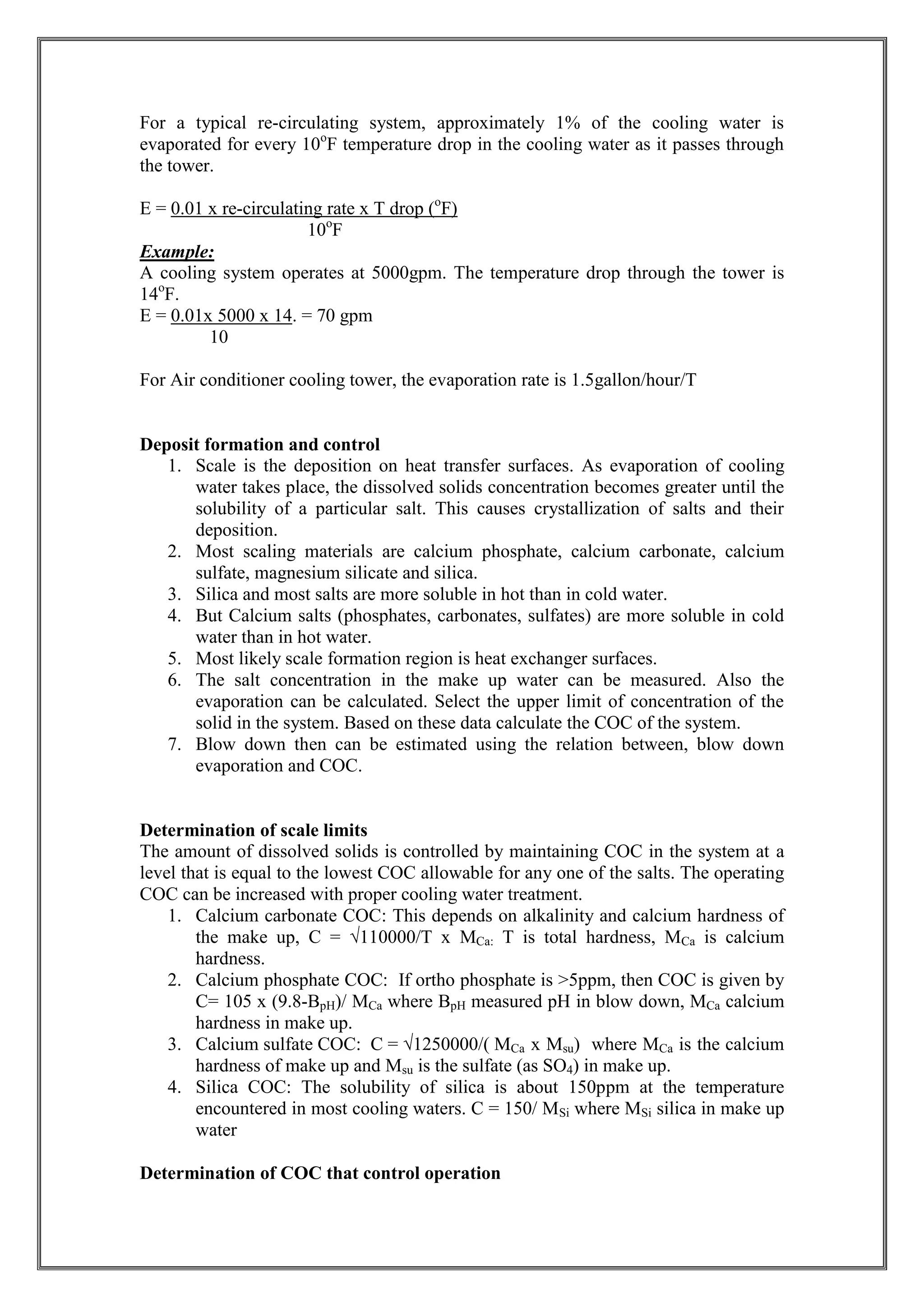 Cooling Towers-Open recirculating-summary | PDF