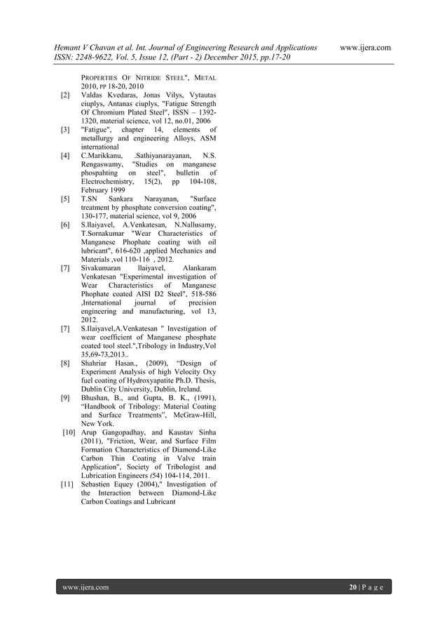 Investigation of Significant Process Parameter in Manganese Phosphating of Piston Pin Material ...