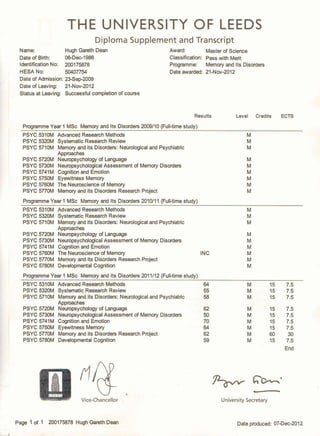 msc transcripts | PDF