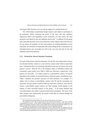 Adverse Selection and Moral Hazard in Joint-Liability Loan Contracts | PDF