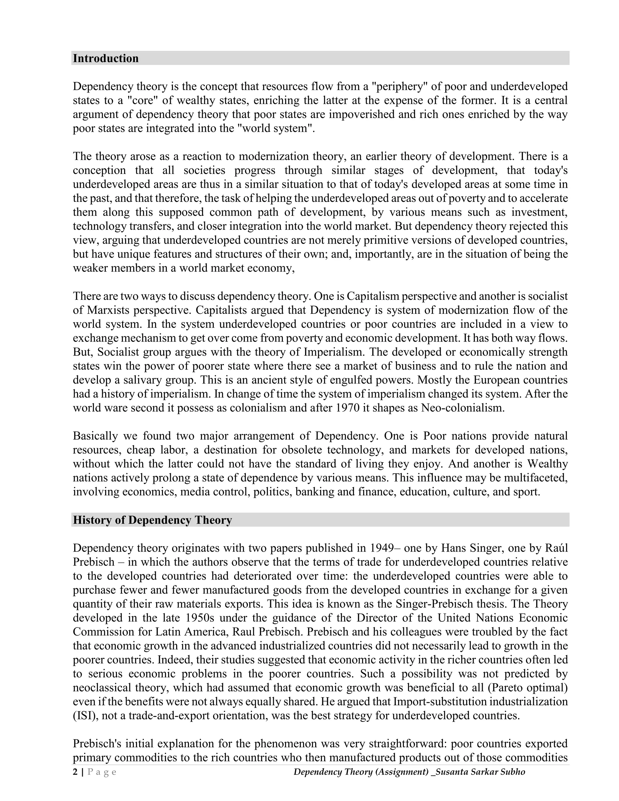 Dependency Theory | PDF