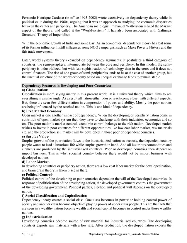 Dependency Theory | PDF | Economy | Business and Finance