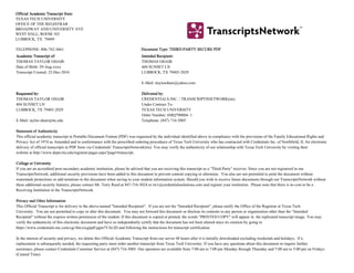 TTU Official Transcript | PDF