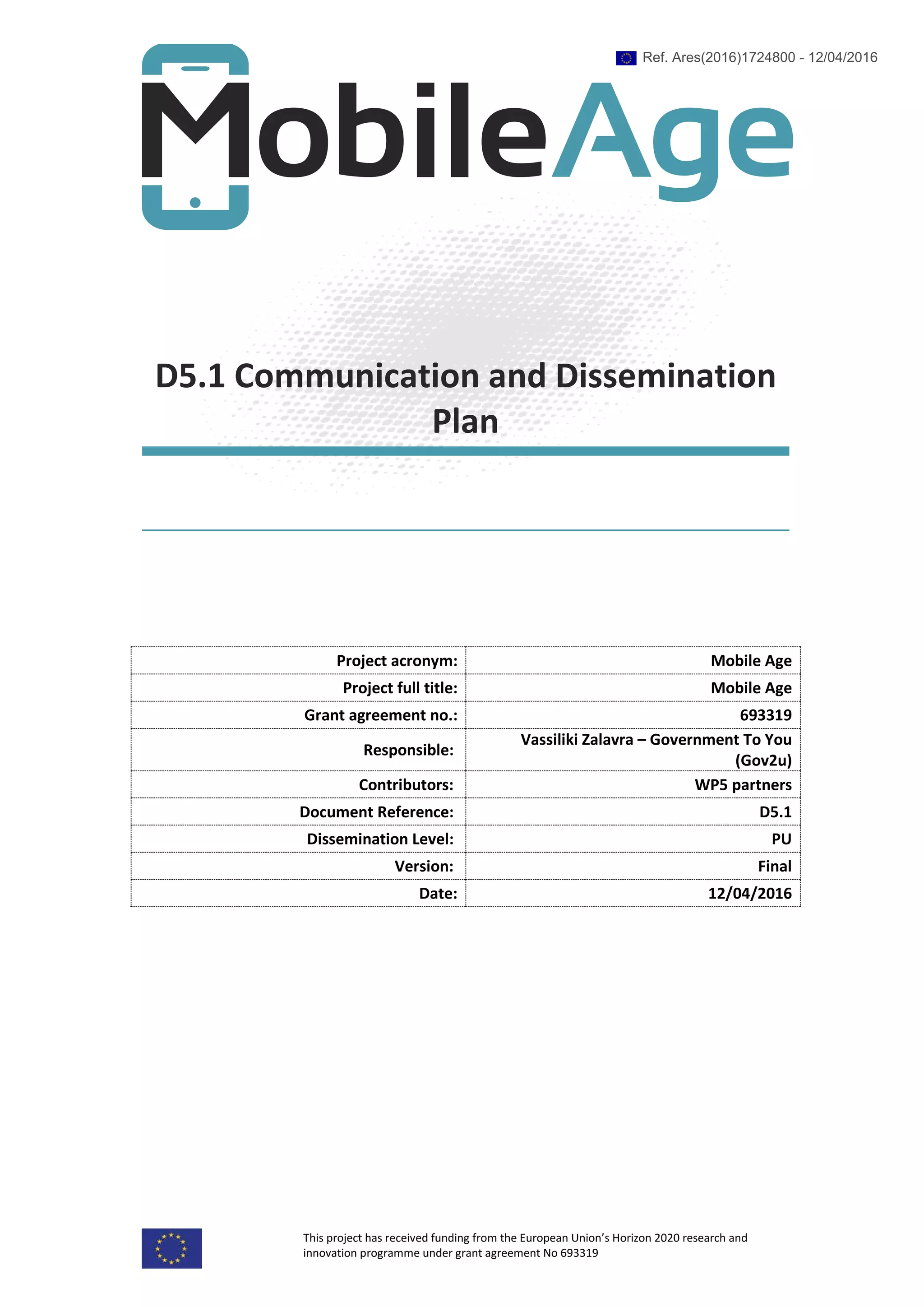 D5.1 Communication and Dissemination Plan | PDF