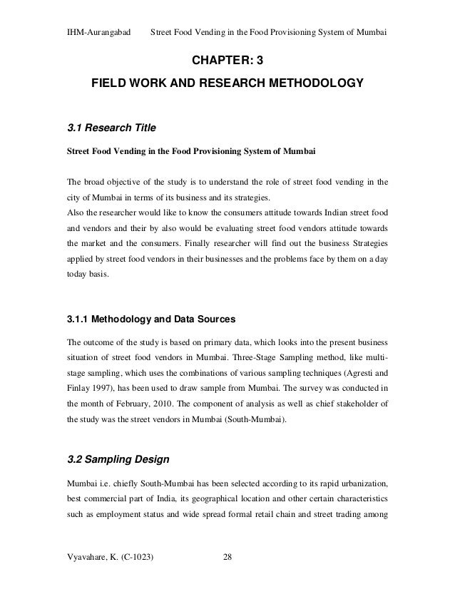 Street Food Vending in the Food Provisioning system of Mumbai