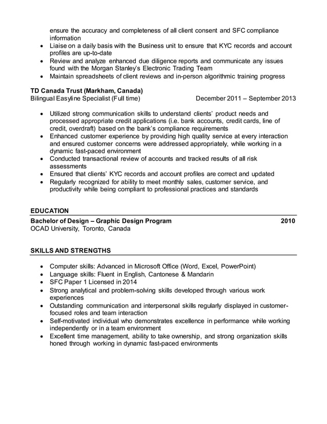 Sammi Li 2016 CV | DOCX