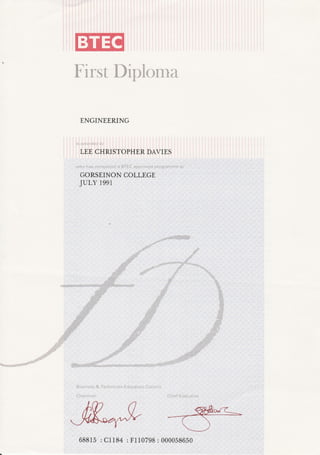 BTEC FIRST DIPLOMA ENGINEERING | PDF