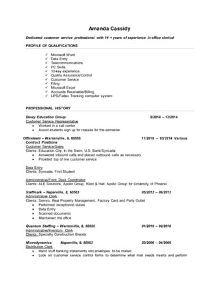 Amanda Cassidy Profile | DOCX