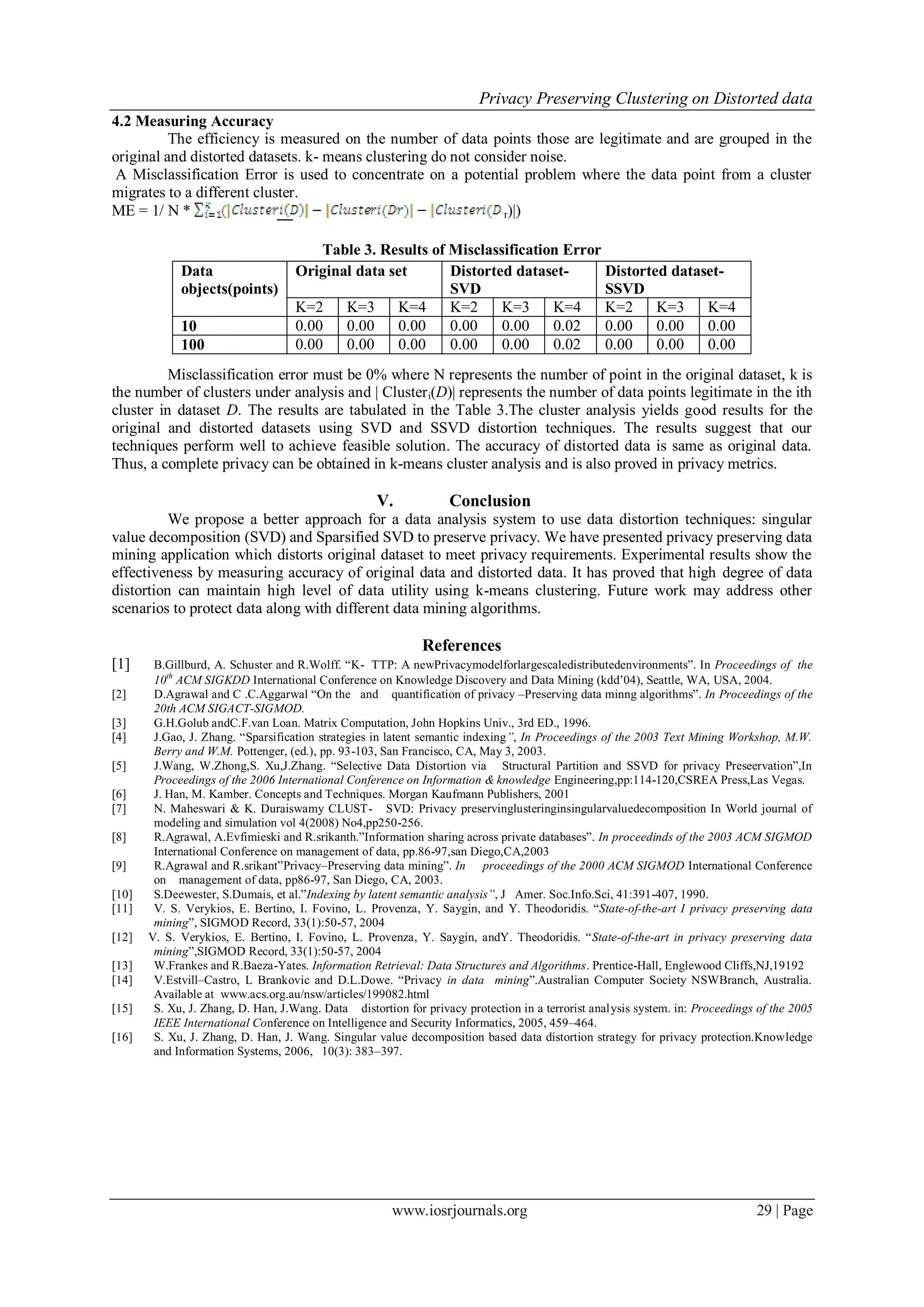 Privacy Preserving Clustering on Distorted data | PDF | Databases | Computer Software and ...