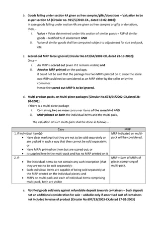 Section 4A Valuation Under Excise Laws | PDF | Business and Finance