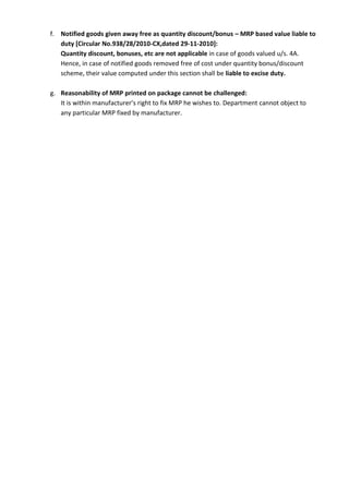 Section 4A Valuation Under Excise Laws | PDF | Business and Finance