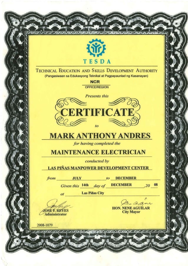 TESDA Cert | PDF