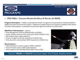 MJLM Capabilities Overview 2016 (FULL) v3 | PPT