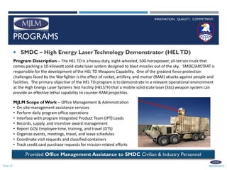 MJLM Capabilities Overview 2016 (FULL) v3 | PPT