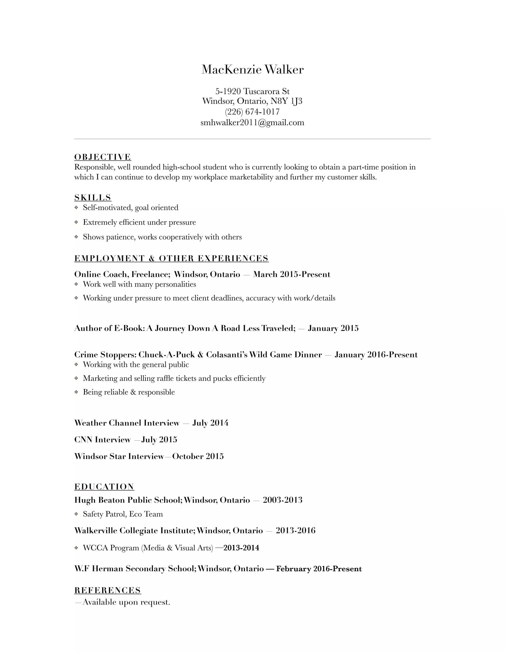 MacKenzie Walker-Resume | PDF