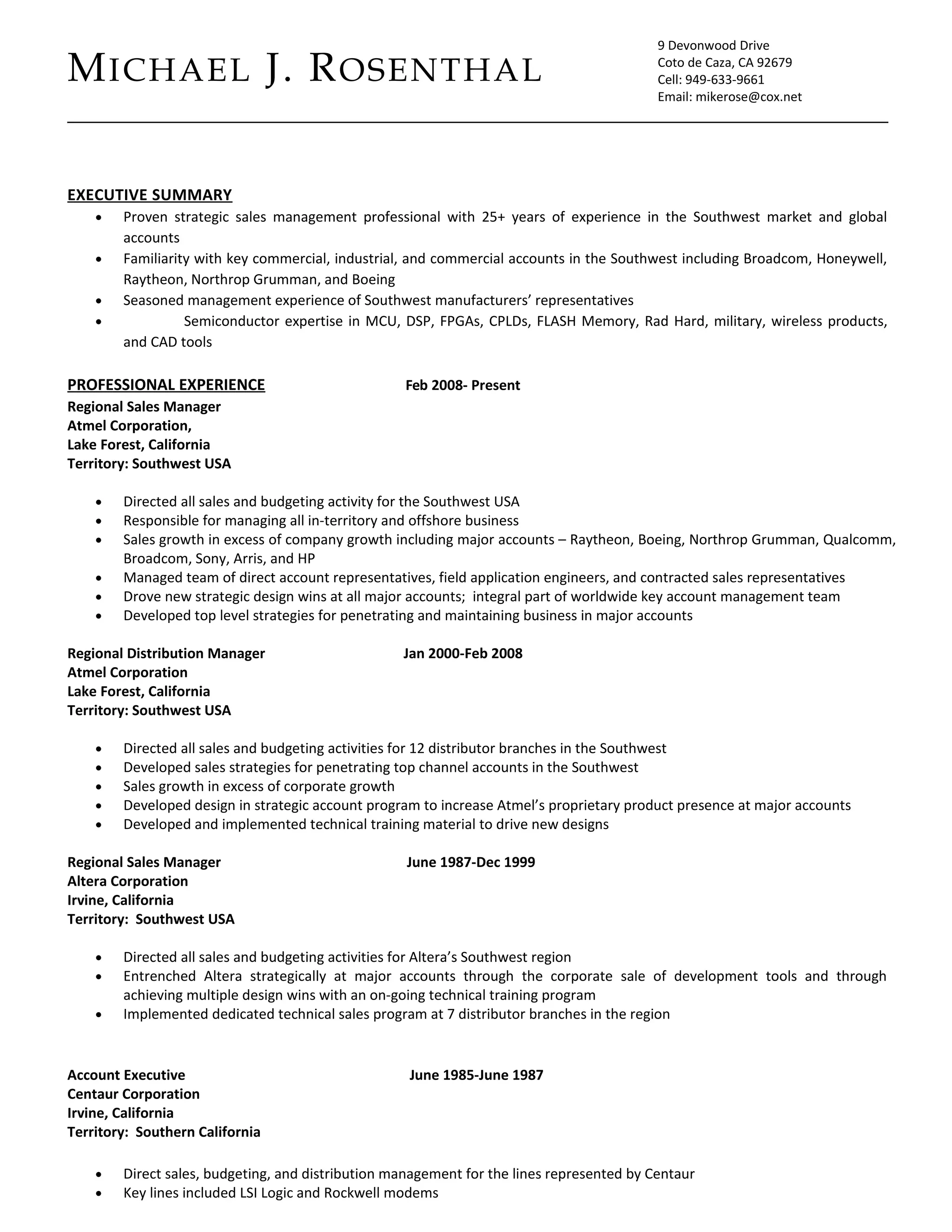 Michael Rosenthal Resume | DOC