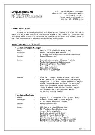 Syed zeeshan Ali - Exp 5.2 M.Tech | Computing | Technology & Computing