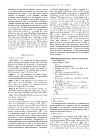 Enhanced Genetic Algorithm with K-Means for the Clustering Problem | PDF