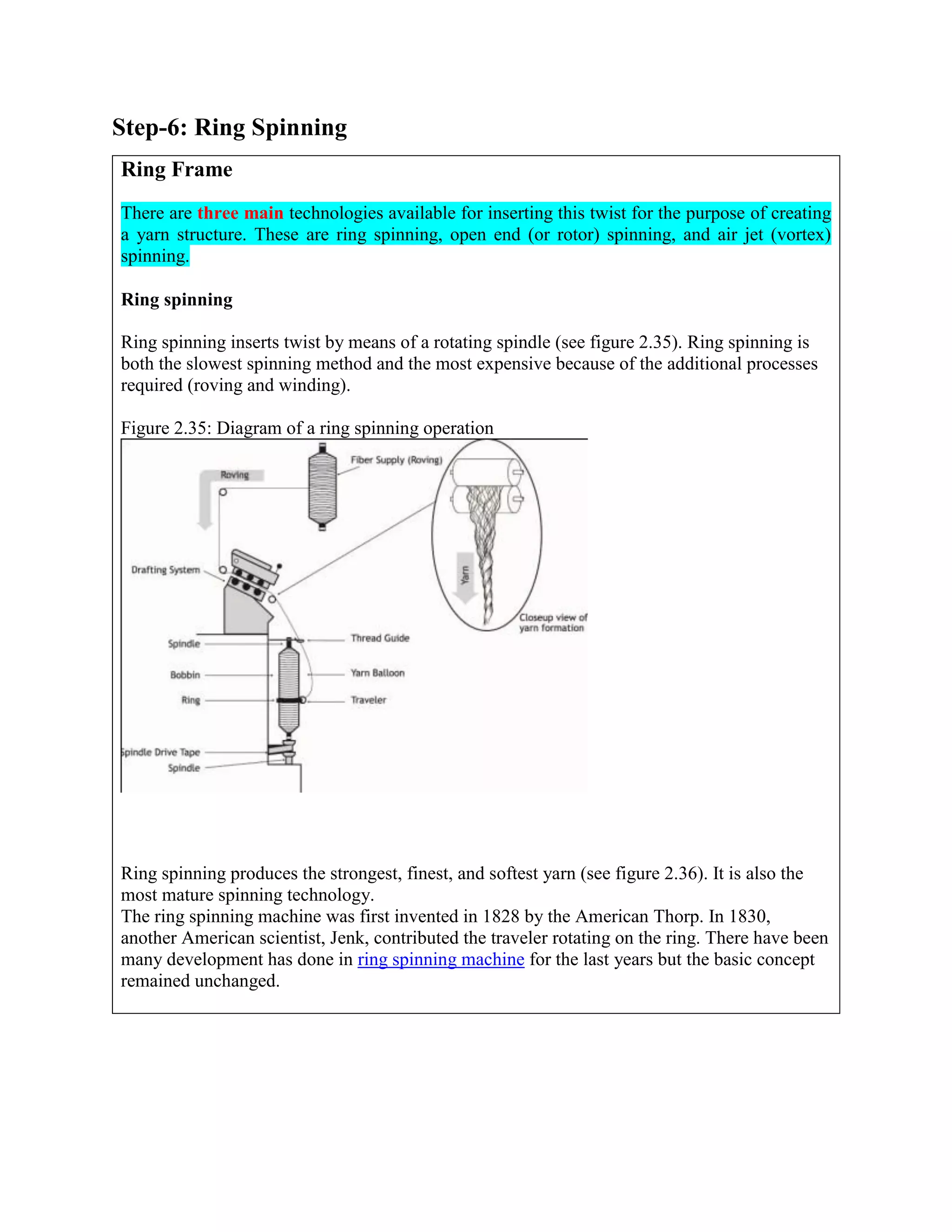 Yarn spining... | PDF
