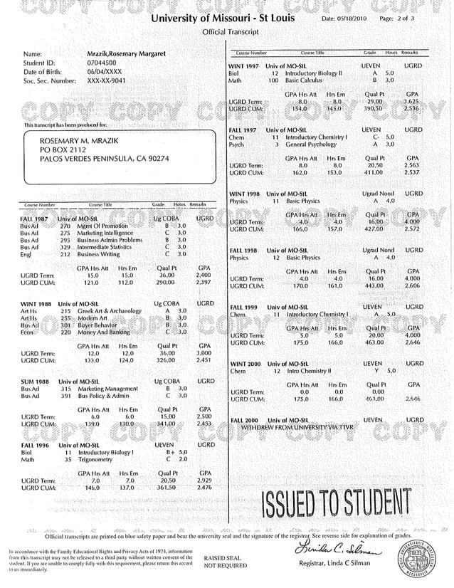 College Transcripts | PDF | College Planning | College Education