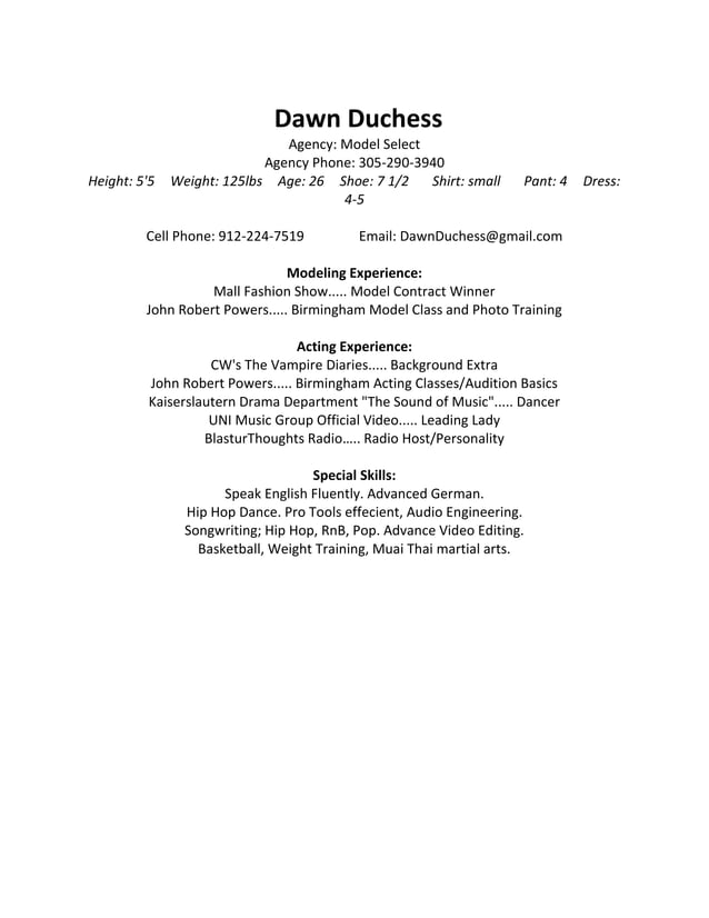 Dawn Duchess resume | PDF