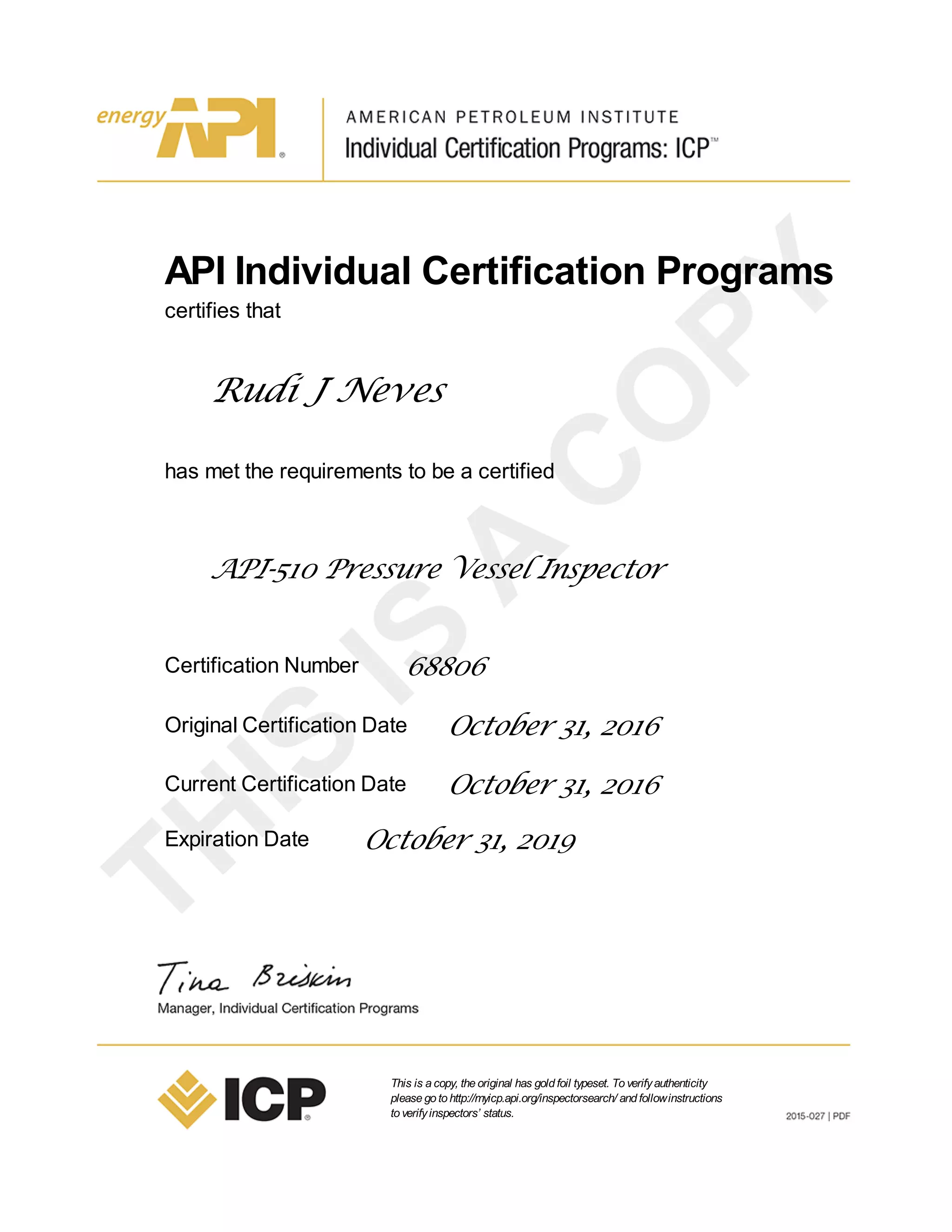 API 510 Certificate | PDF | Technology & Computing