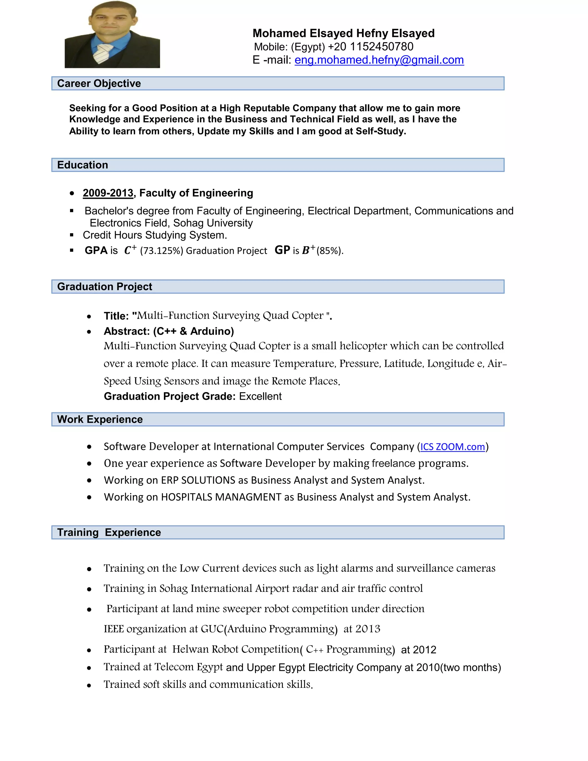 mohamed elsayed hefny-cv | PDF