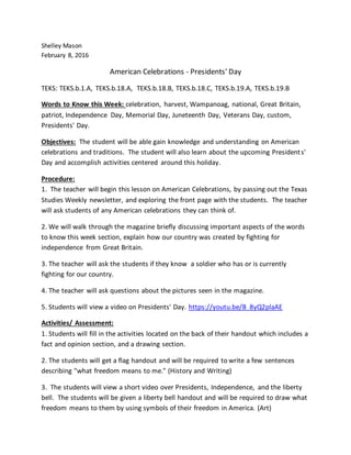 Week 12- Texas Studies Weekly- 2ndGrade | PDF