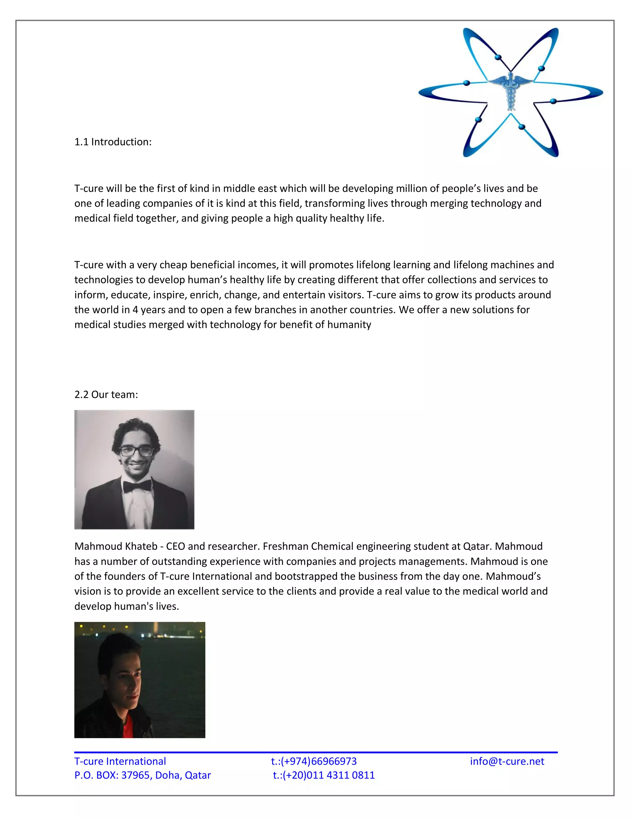 T-cure final executive summary official | PDF | Business | Business and Finance