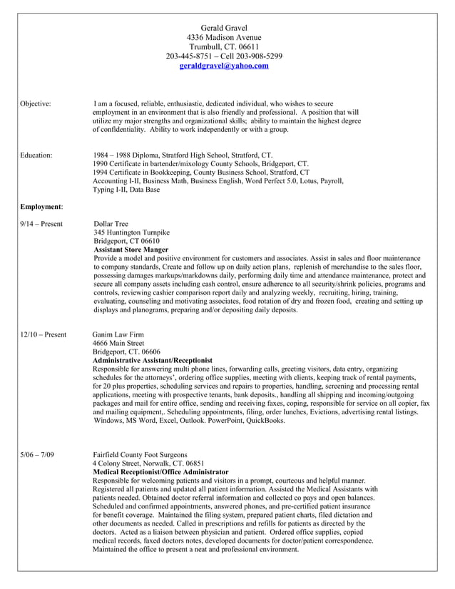 Gerald Gravel Resume 2014 2 w b | DOC