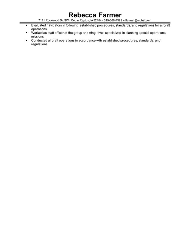 Rebecca Farmer resume | DOCX | Business | Business and Finance