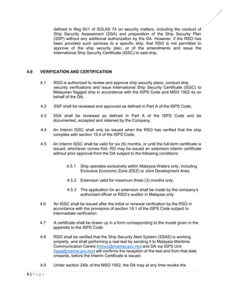 Recognized Security Organization Instruction 1/2022 | PDF